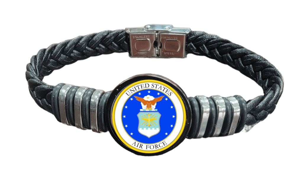 Military Logo Unisex Braided Leather Bracelets (Pack of 50): Marine ...
