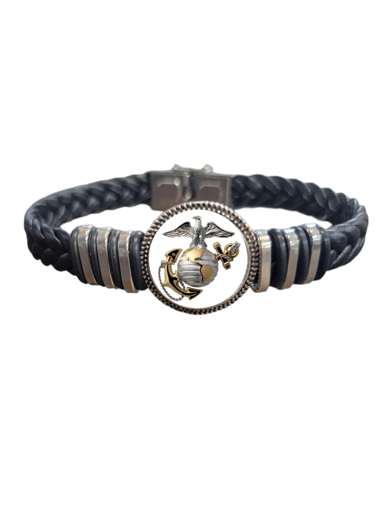 Military Logo Unisex Braided Leather Bracelets (Pack of 50): Marine ...