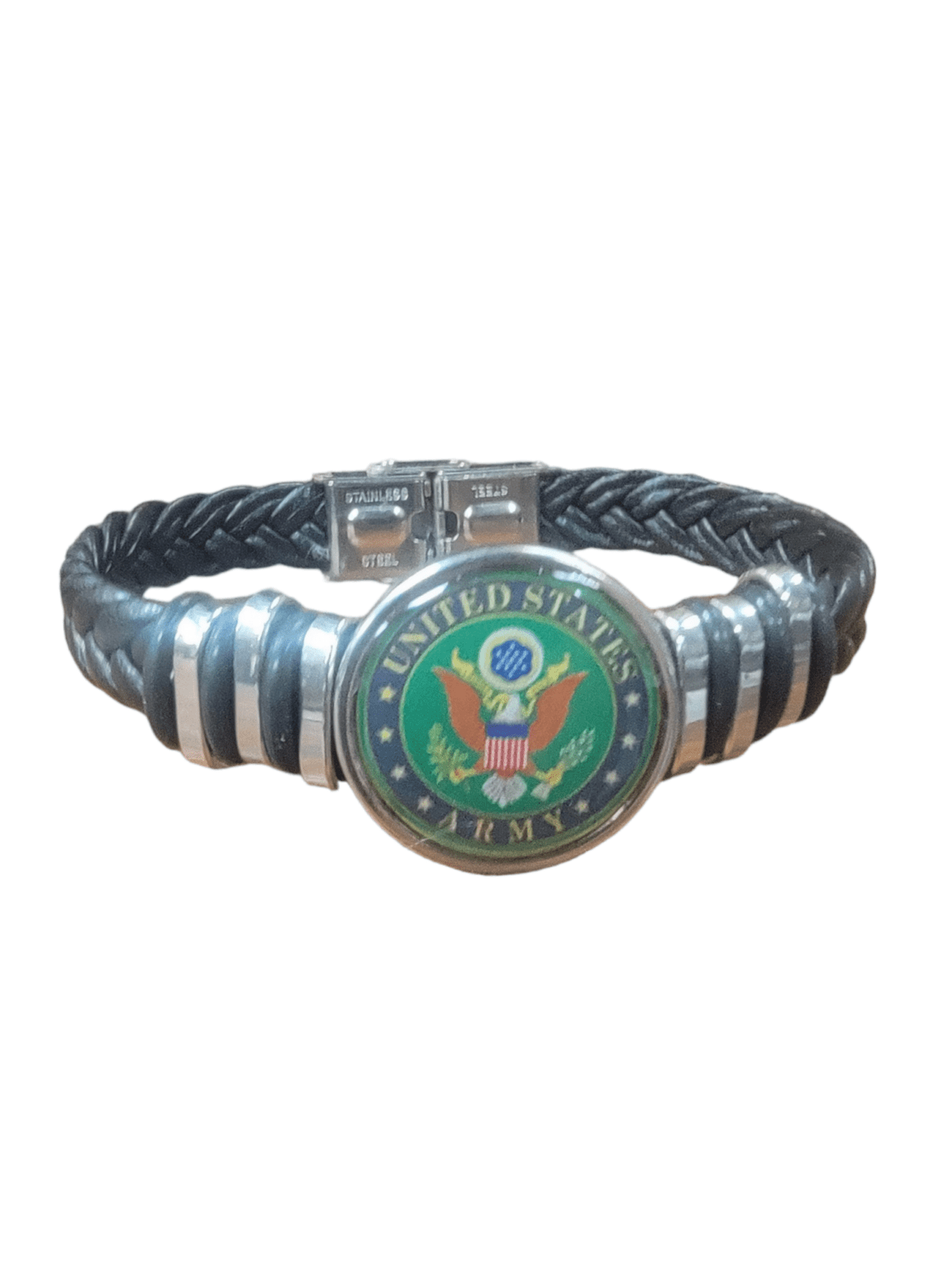 Military Logo Unisex Braided Leather Bracelets: Marine Corps, Army ...