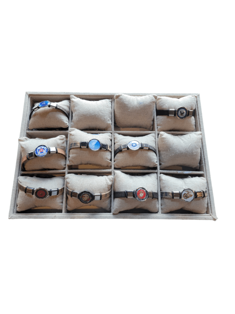 Linen Bracelet Counter Display with Pillows - Showcase 12 Bracelets or ...
