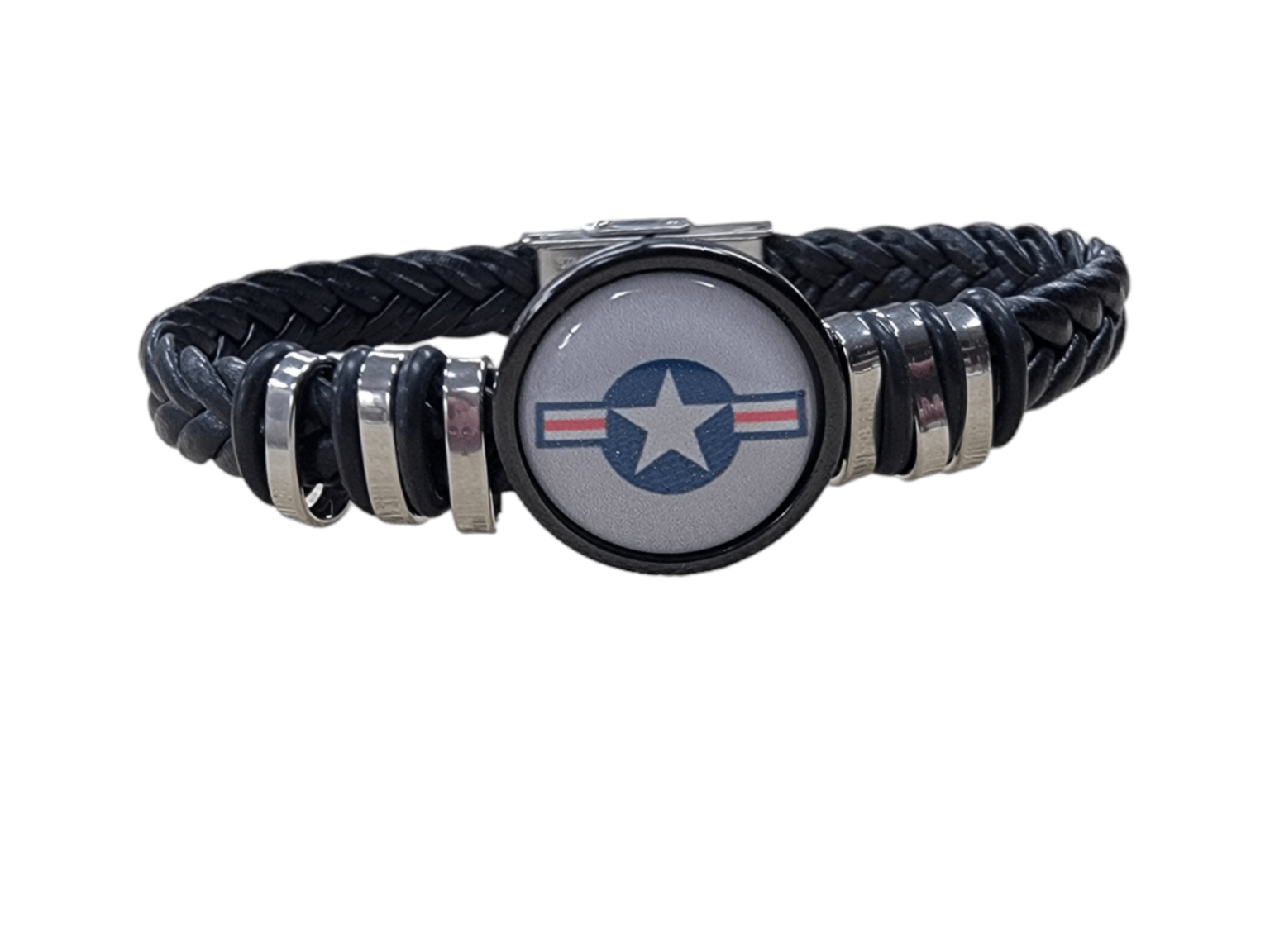 Military Logo Unisex Braided Leather Bracelets: Marine Corps, Army ...